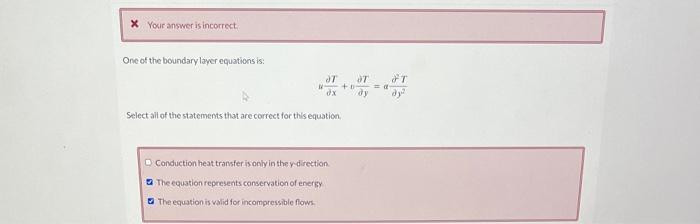Solved One of the boundary layer equations is: | Chegg.com