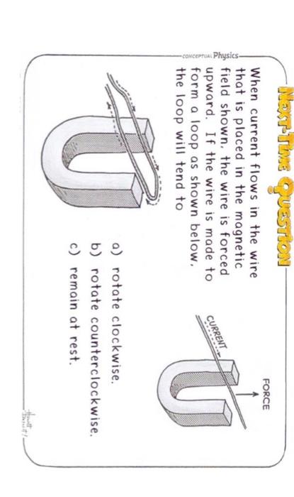 Solved When current flows in the wire that is placed in the | Chegg.com