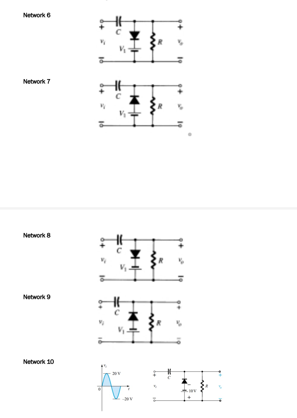 Solved Determine v. ﻿for each network and also draw the sign | Chegg.com