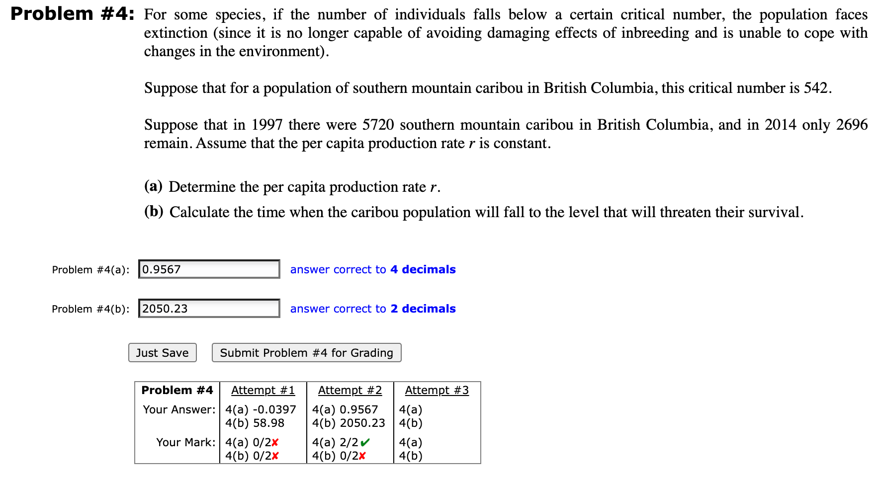 Solved Problem \#4: For some species, if the number of | Chegg.com