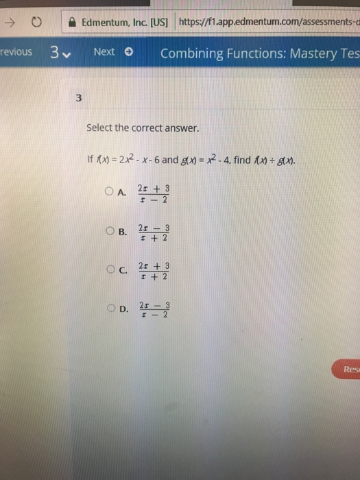 Solved If F X 2x2 X 6 And G X X2 4 Find F X