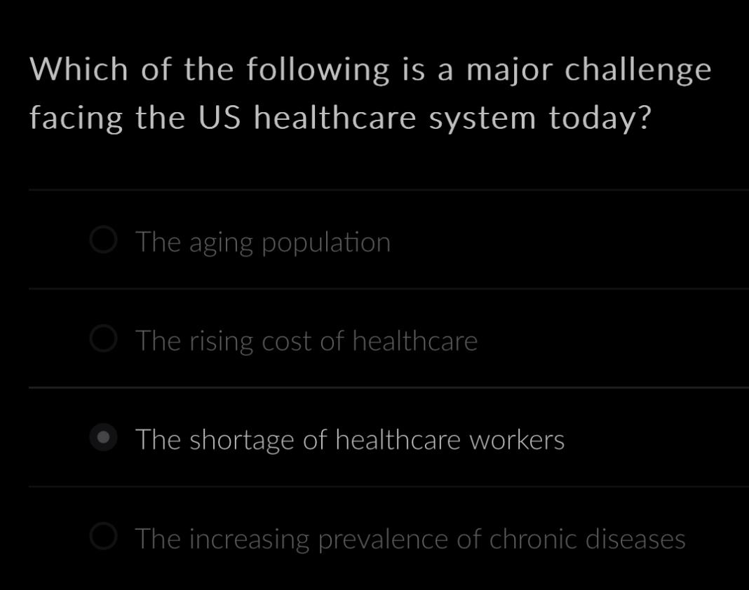 Solved Which of the following is a major challenge facing | Chegg.com
