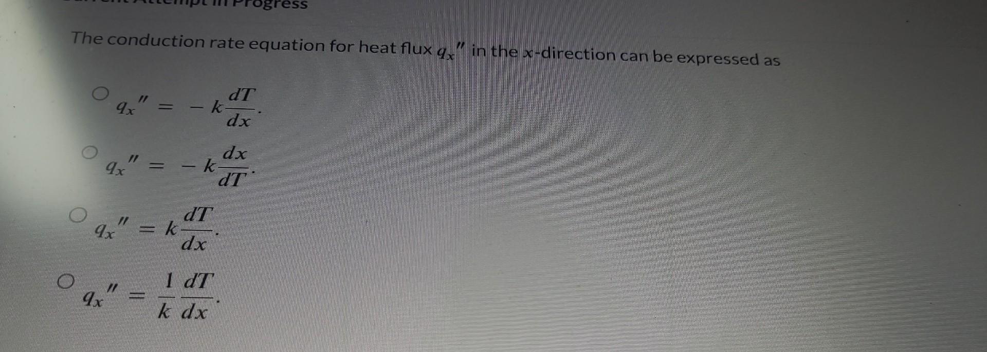 Solved The Conduction Rate Equation For Heat Flux Qx′ In The