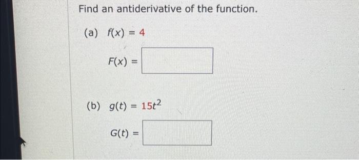 Solved Find the most general antiderivative of the function. | Chegg.com