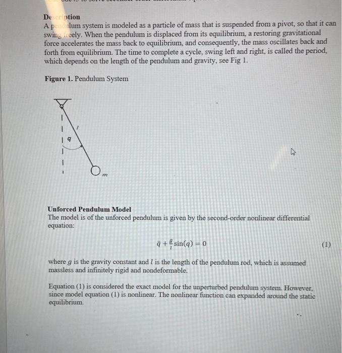 Solved De otion A p slum system is modeled as a particle of | Chegg.com