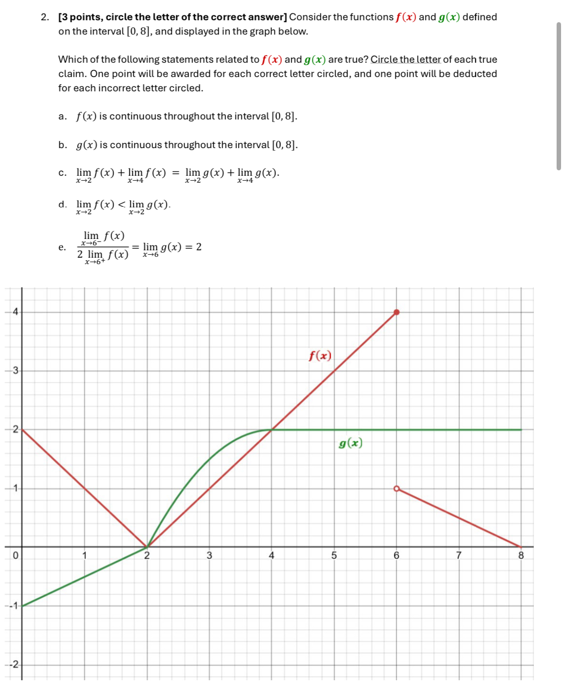Solved [3 ﻿points, circle the letter of the correct answer] | Chegg.com