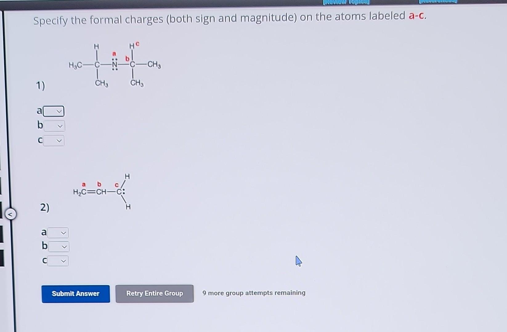 Solved Specify the formal charges (both sign and magnitude) | Chegg.com