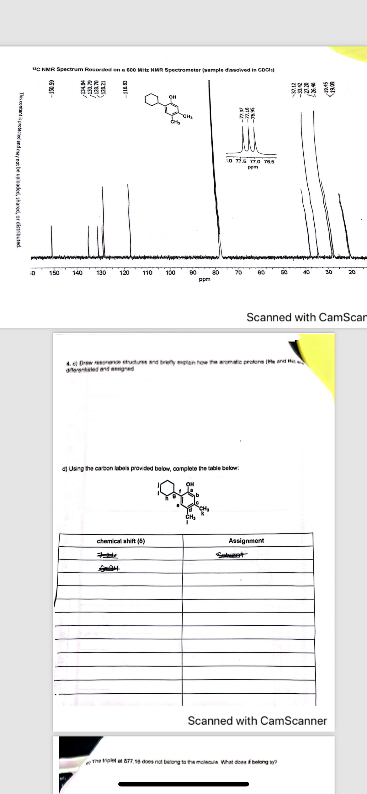 Solved ?13C ﻿NMR Spectrum Recorded on a 600 ﻿MHz NMR | Chegg.com