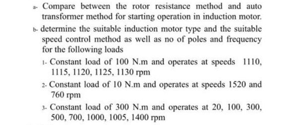 Solved - Compare between the rotor resistance method and | Chegg.com