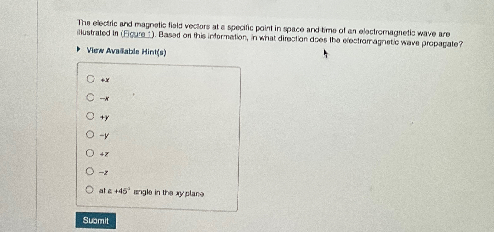 Solved The electric and magnetic field vectors at a specific | Chegg.com