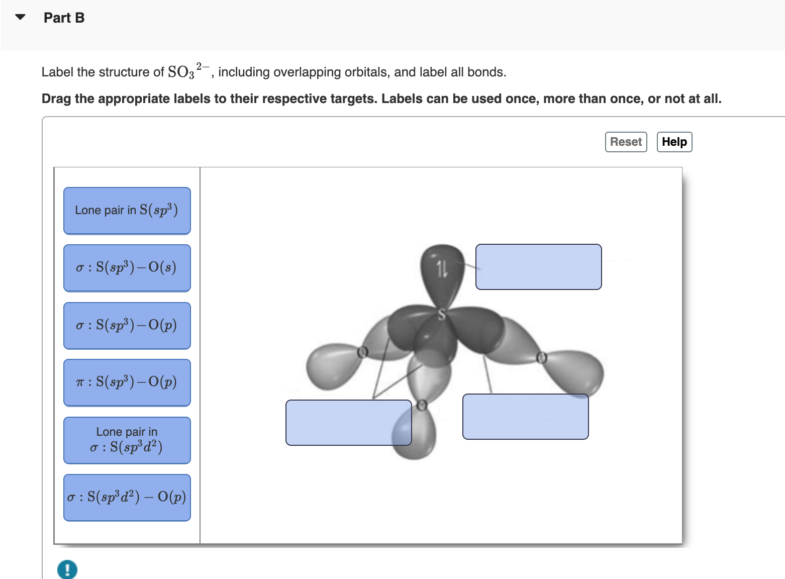 Solved Part BLabel the structure of SO32-, ﻿including | Chegg.com