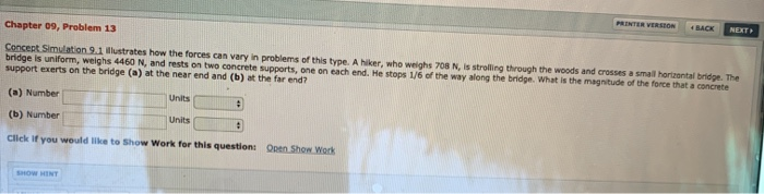 Solved PRINTER VERSION 4 BACK NEXT Chapter 09, Problem 13 | Chegg.com