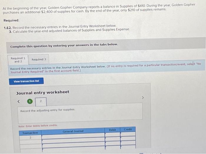 Solved At the beginning of the year, Golden Gopher Company | Chegg.com