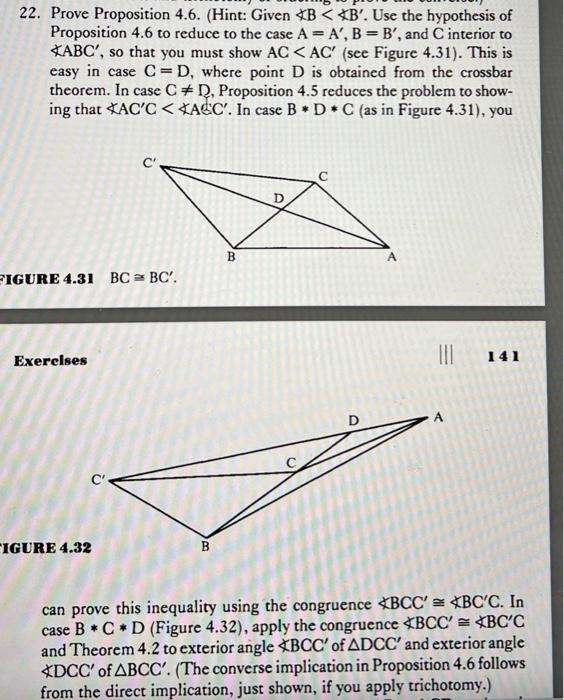 22. Prove Proposition 4.6. (Hint: Given \( \Varangle | Chegg.com