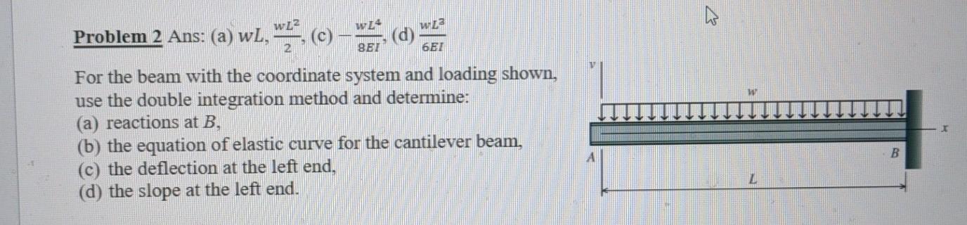 Solved o wL2 WL4 Problem 2 Ans: (a) WL, (c) wa (d) 2 8B 6ET | Chegg.com