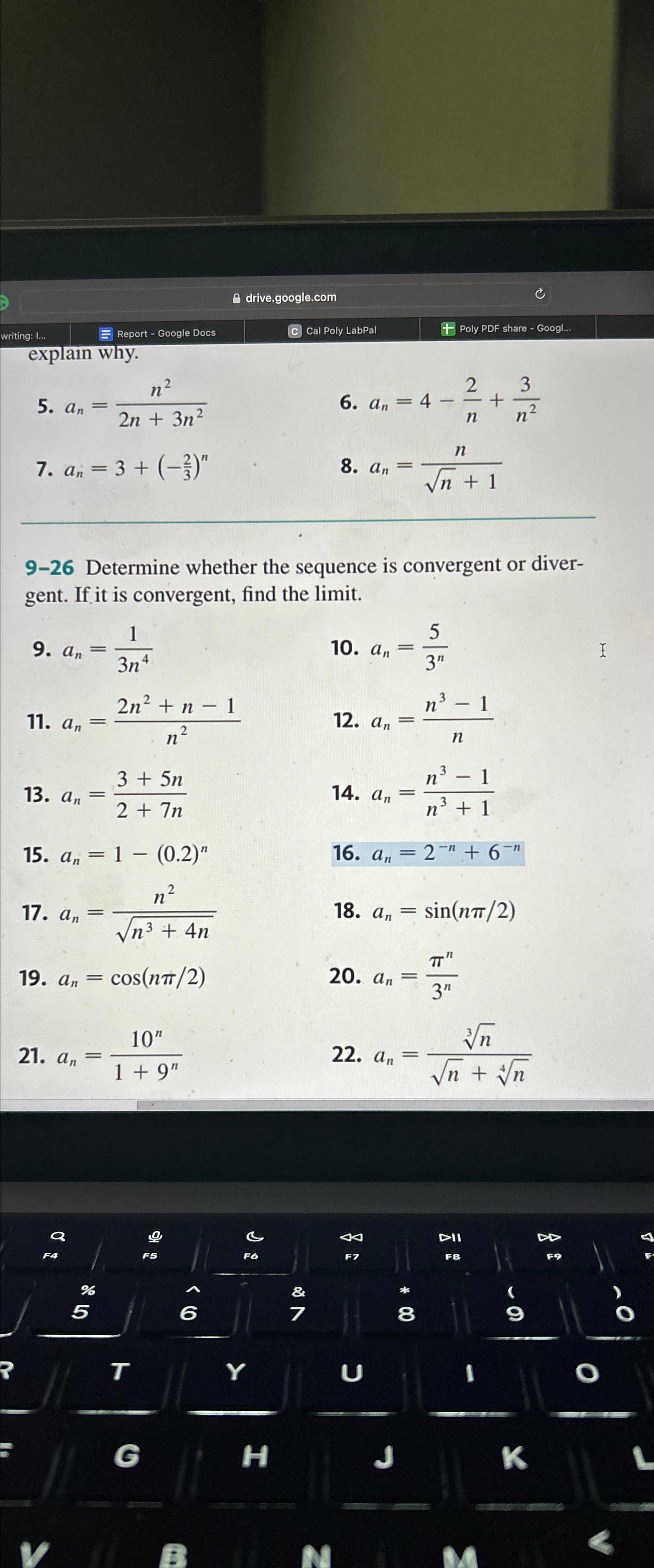 Solved 9-26 ﻿Determine whether the sequence is convergent or | Chegg.com