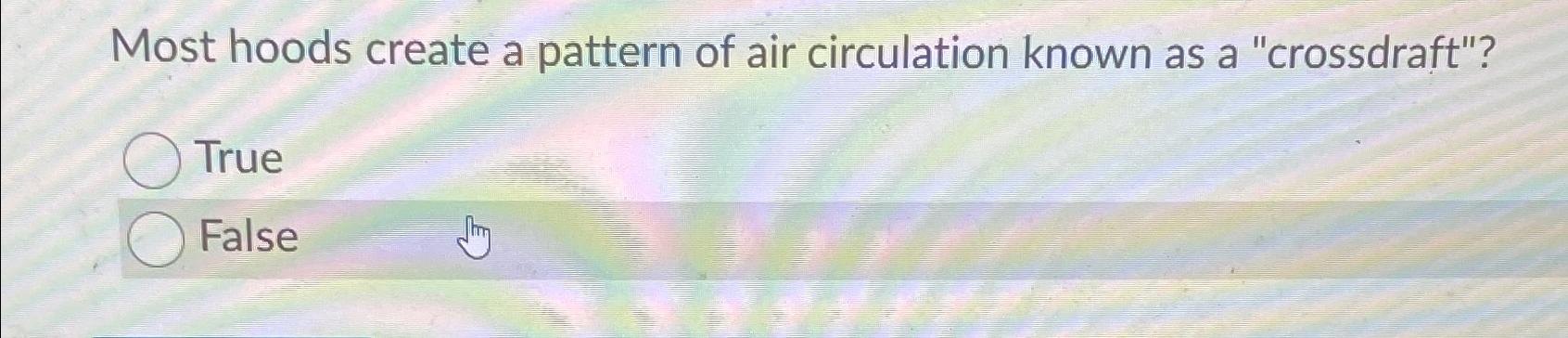 Solved Most hoods create a pattern of air circulation known | Chegg.com