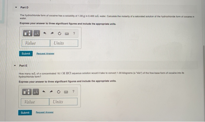 Solved The "free-base" form of cocaine (C17H21 NO4) and its | Chegg.com