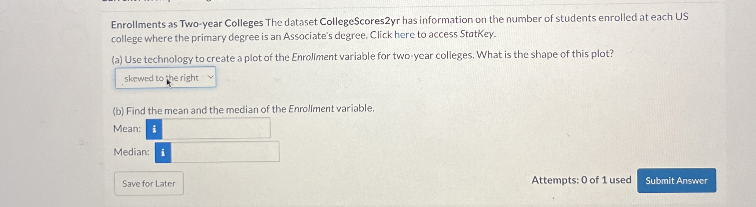 Enrollments as Two-year Colleges The dataset | Chegg.com