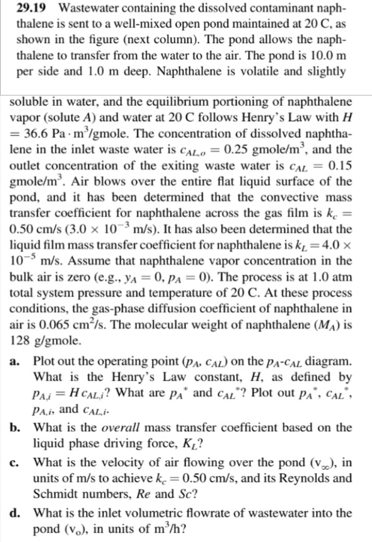 Solved 29.19 ﻿Wastewater containing the dissolved | Chegg.com