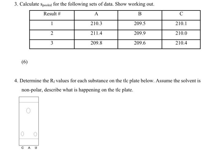 Solved 3. Calculate spooled for the following sets of data. | Chegg.com