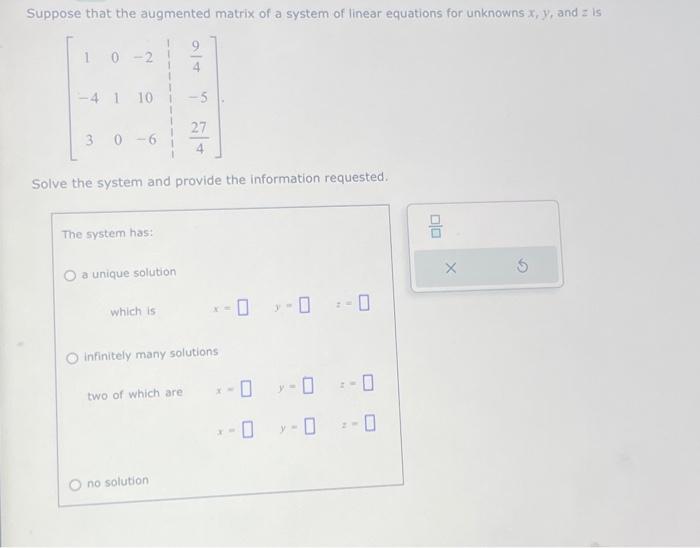 Solved Suppose that the augmented matrix of a system of | Chegg.com