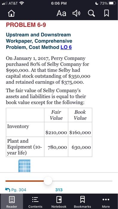 Solved 73% . AT&T 6:06 PM Aa ^» a D PROBLEM 6-9 Upstream and | Chegg.com Solved 73% . AT&T 6:06 PM Aa ^» a D PROBLEM 6-9 Upstream and | Chegg.com