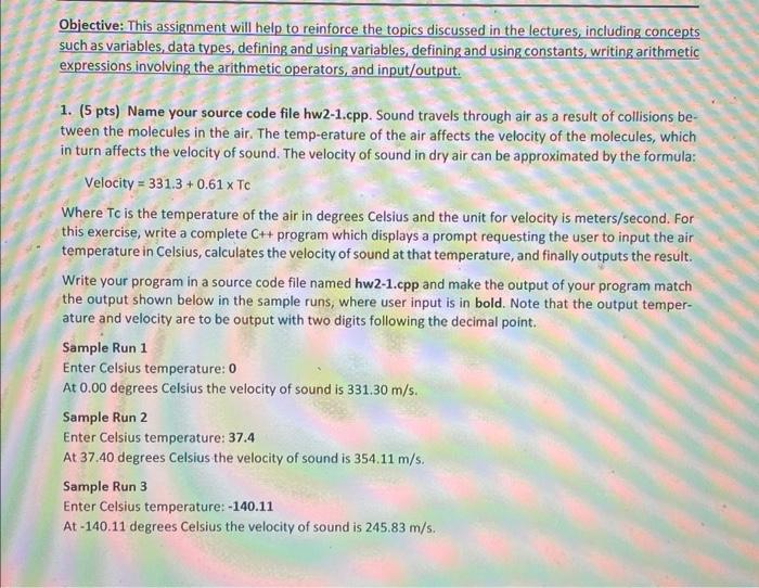 Solved Objective: This assignment will help to reinforce the | Chegg.com