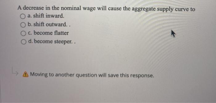 Solved A Decrease In The Nominal Wage Will Cause The 5117