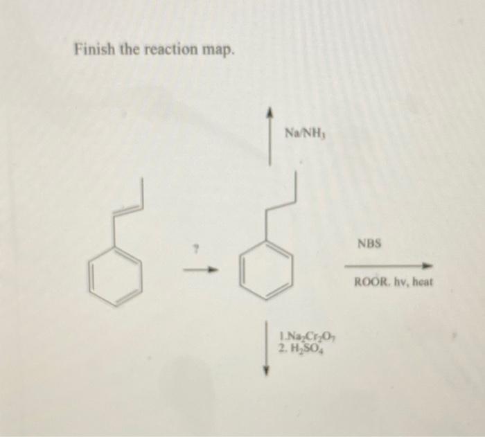 Solved Finish the reaction map. Na NHI NBS ROOR, hv, heat Na | Chegg.com