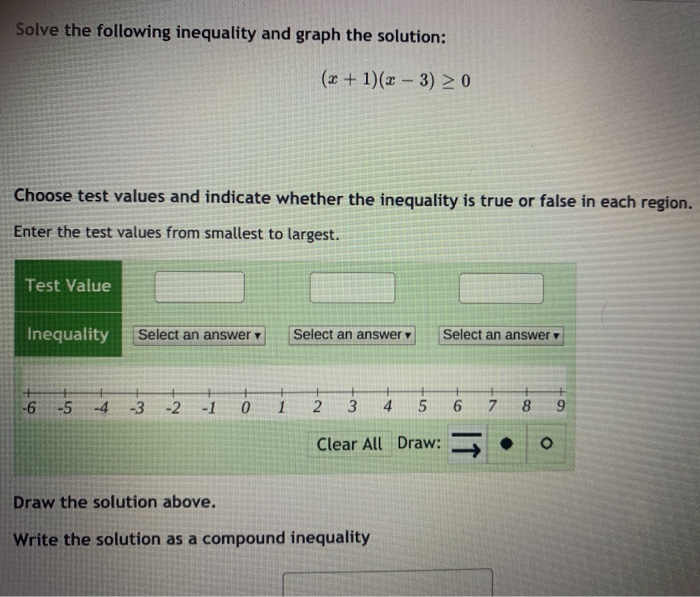 Solved Solve the following inequality and graph the | Chegg.com