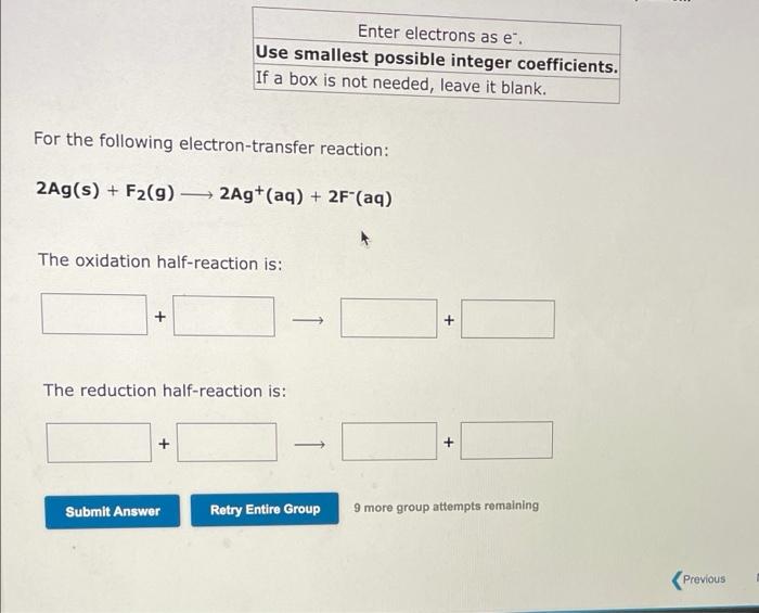 Solved Enter electrons as e. Use smallest possible integer | Chegg.com