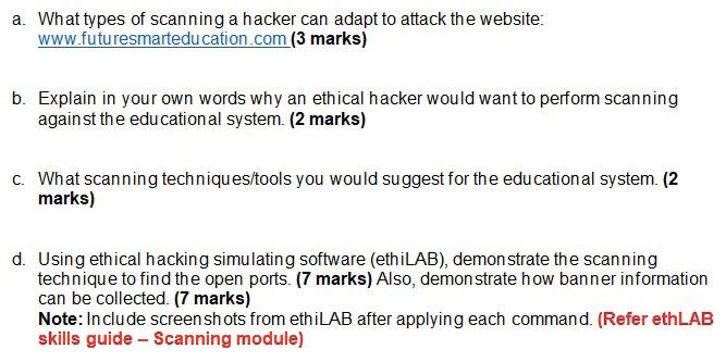 Solved a. What types of scanning a hacker can adapt to | Chegg.com