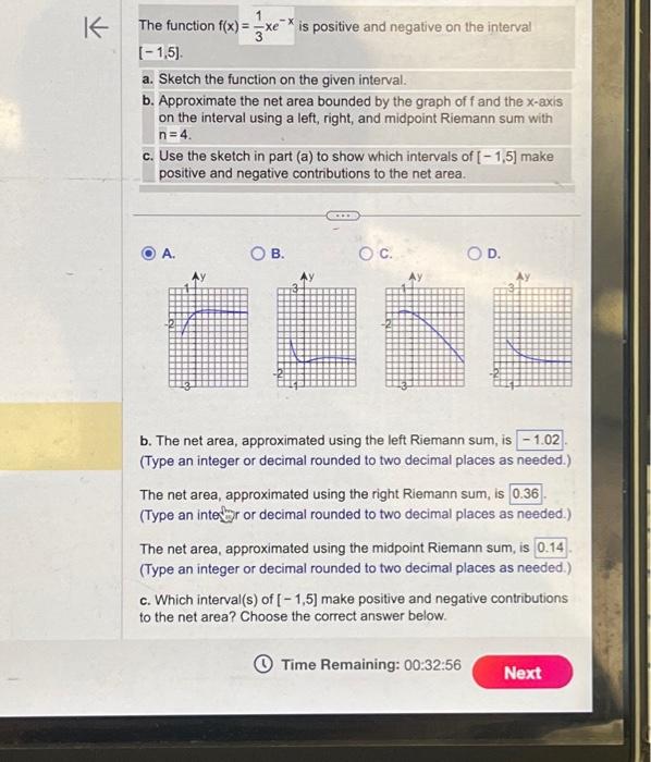 Solved K 1 The function f(x) = [-1,5]. a. Sketch the | Chegg.com