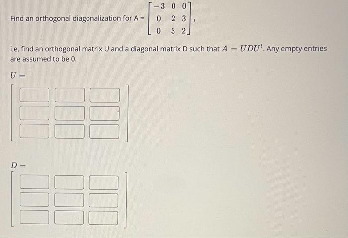 Solved Find an orthogonal diagonalization for | Chegg.com