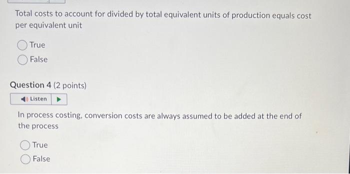 Solved Total costs to account for divided by total | Chegg.com