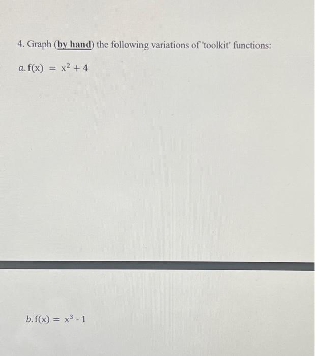 Solved 4. Graph (by hand) the following variations of | Chegg.com