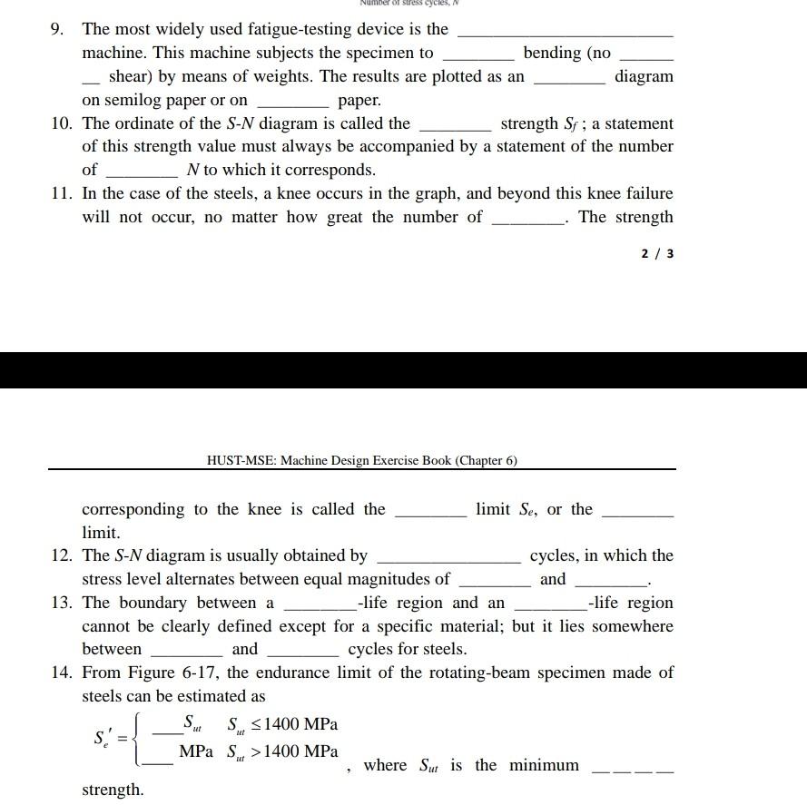 called a Chapter 6 Fatigue Failure Resulting from | Chegg.com