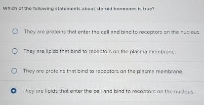 Solved Which of the following statements about steroid | Chegg.com