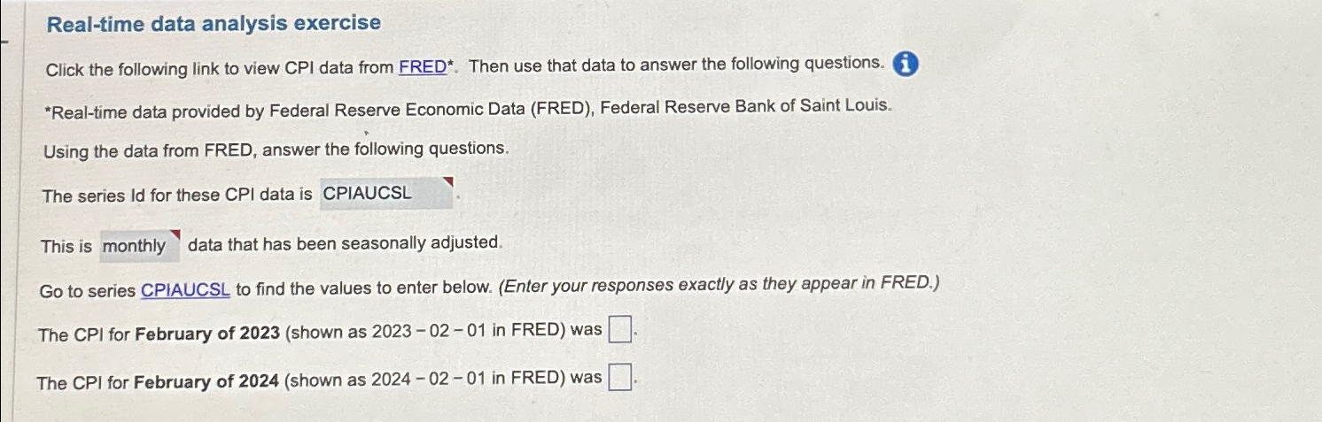 Real-time data analysis exerciseClick the following | Chegg.com