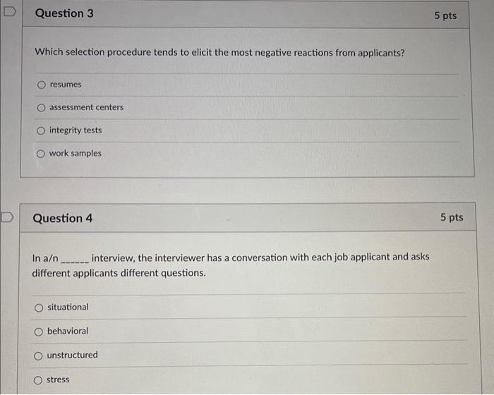 Solved Which selection procedure tends to elicit the most | Chegg.com