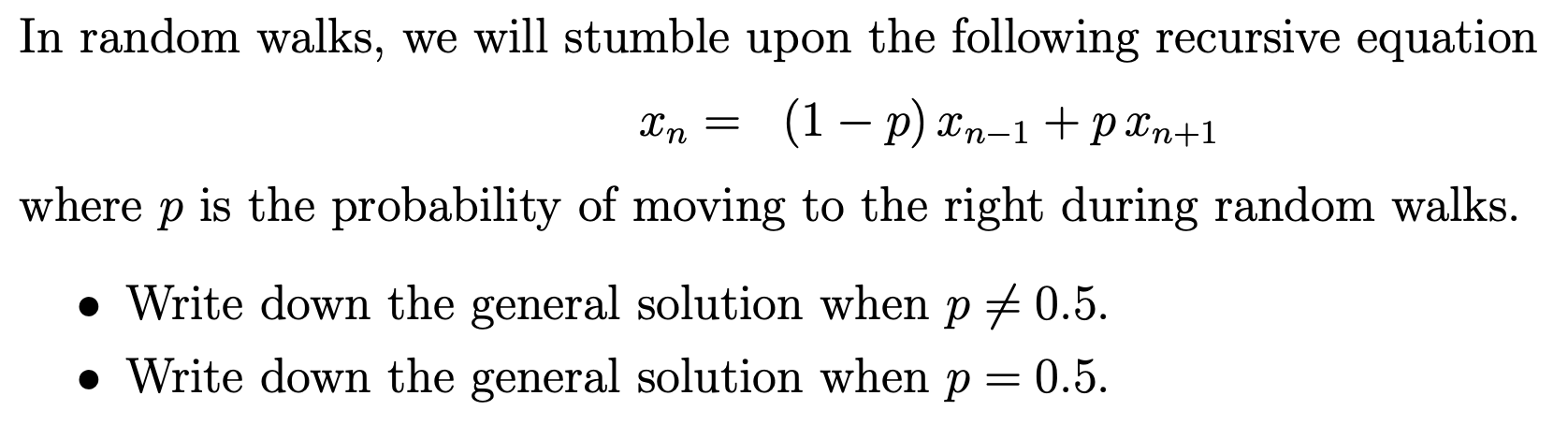 Solved In random walks, we will stumble upon the following | Chegg.com