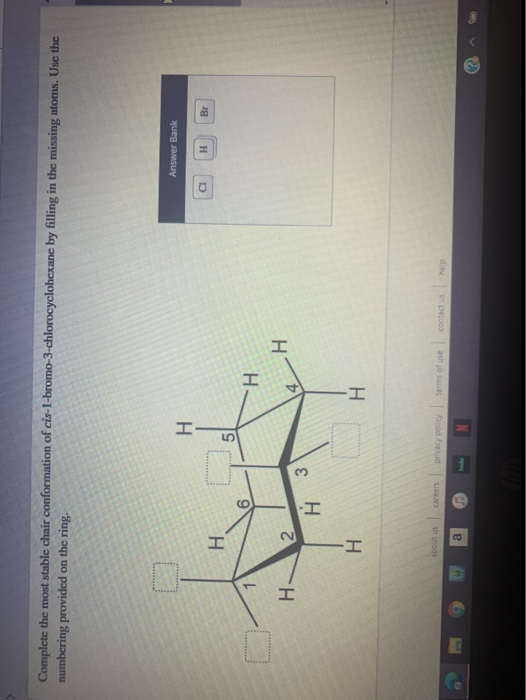 Solved Complete the most stable chair conformation of | Chegg.com