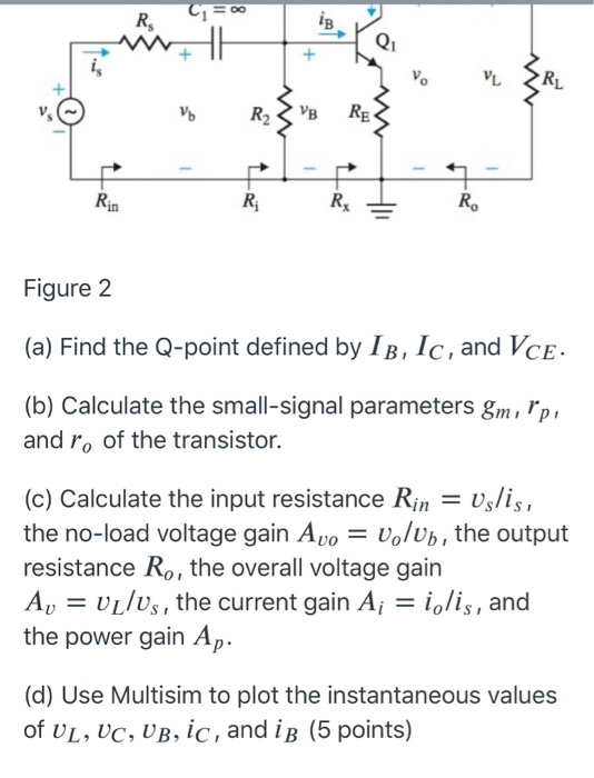 Solved Q 3. The parameters of the amplifier circuit in | Chegg.com