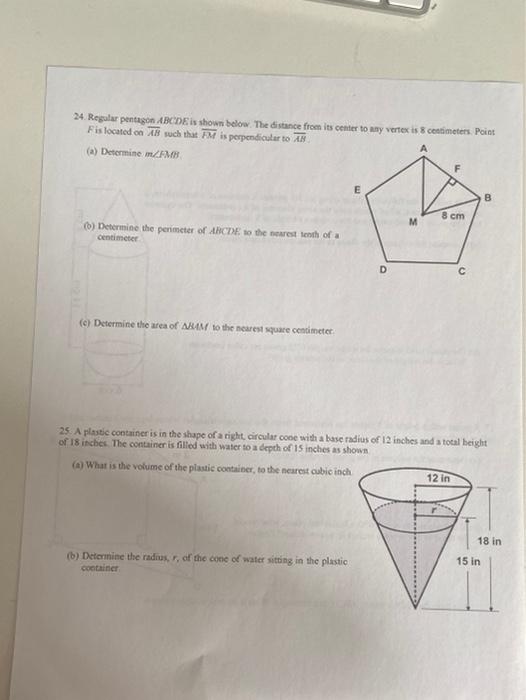 Solved A UNIT #9 - CIRCLES, MEASUREMENT AND MODELING COMMON | Chegg.com