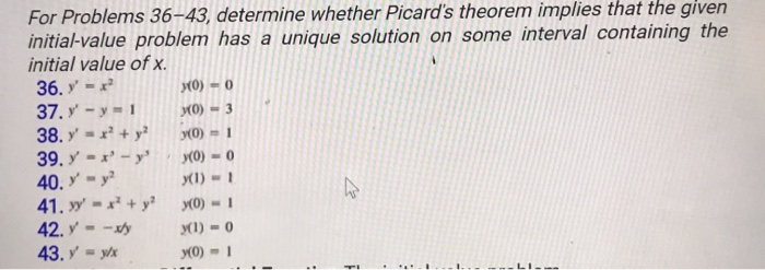 Solved For Problems 36-43, determine whether Picard's | Chegg.com