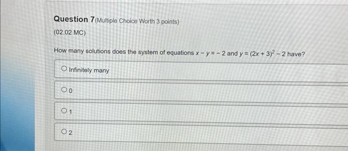 Solved Question 7 (Multiple Choice Worth 3 points) (02.02 | Chegg.com