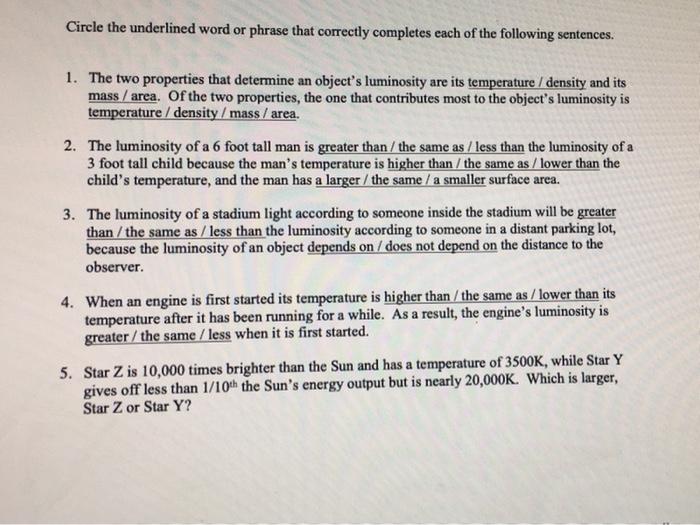 Solved Circle the underlined word or phrase that correctly | Chegg.com