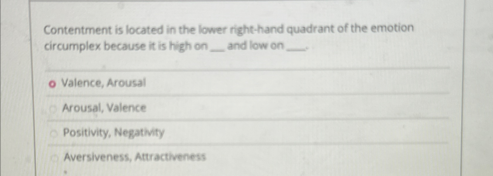 Solved Contentment is located in the lower right-hand | Chegg.com