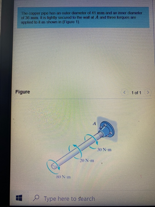 Solved Part A Determine the absolute maximum shear stress | Chegg.com